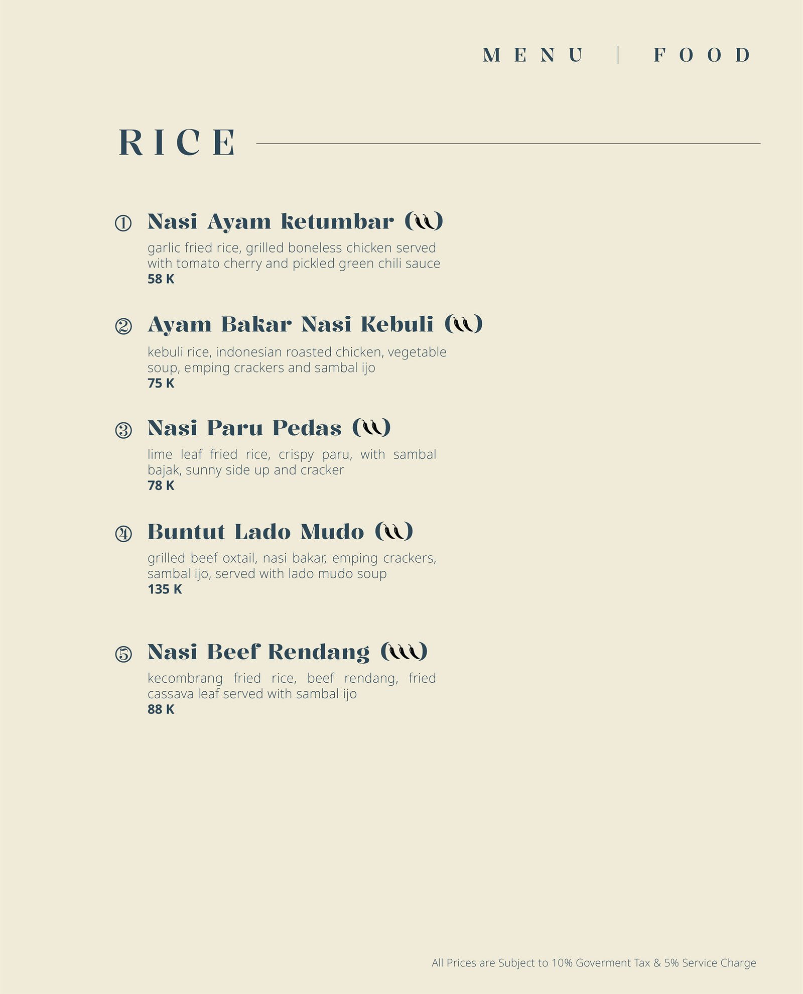 All Main Dish - The Brass Restaurant Renon Bali